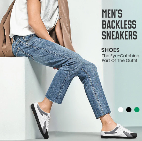 Men’s Slip-On Backless Lace-Look Trainers – Stylishoe