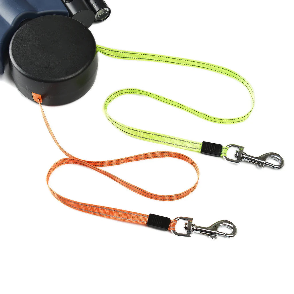 Retractable Two Way Dog Lead with Dual Control and Built In Light ...