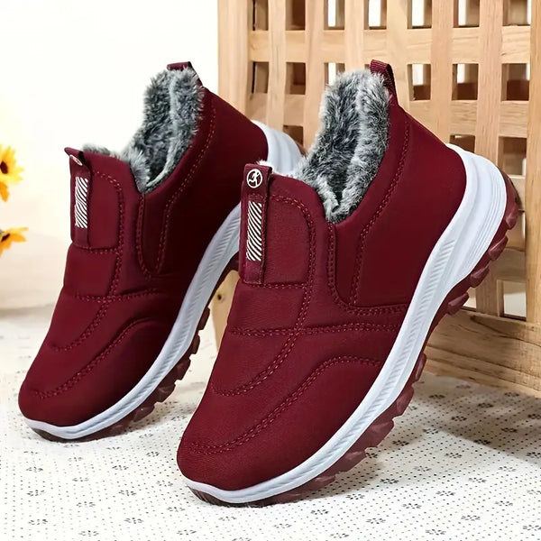 Women's Fleece-Lined Winter Boots – Thick Platform, Non-Slip Snow Shoe ...